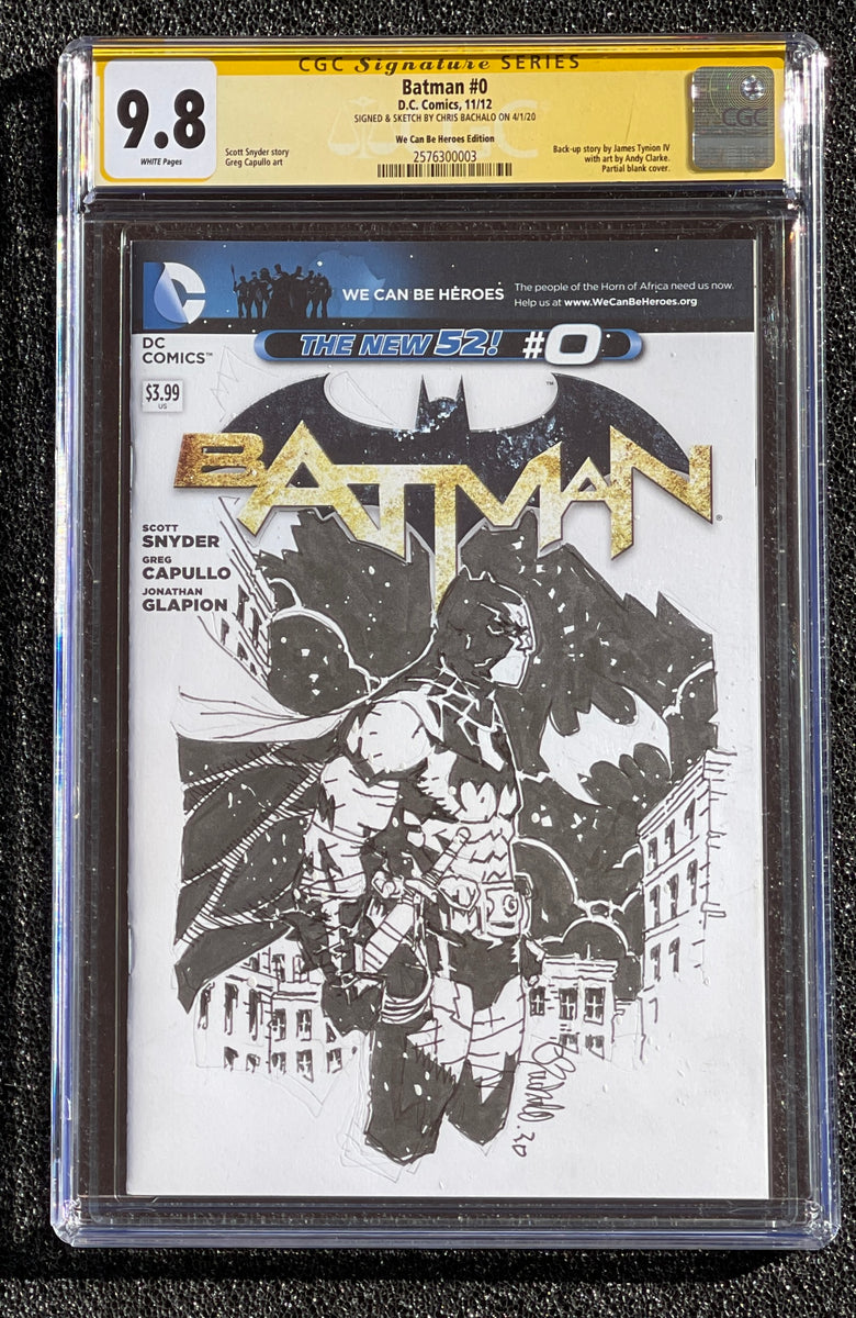 CGC 9.8 SS Batman # 0 Blank Cover Sketch by Chris Bachalo – comics ...